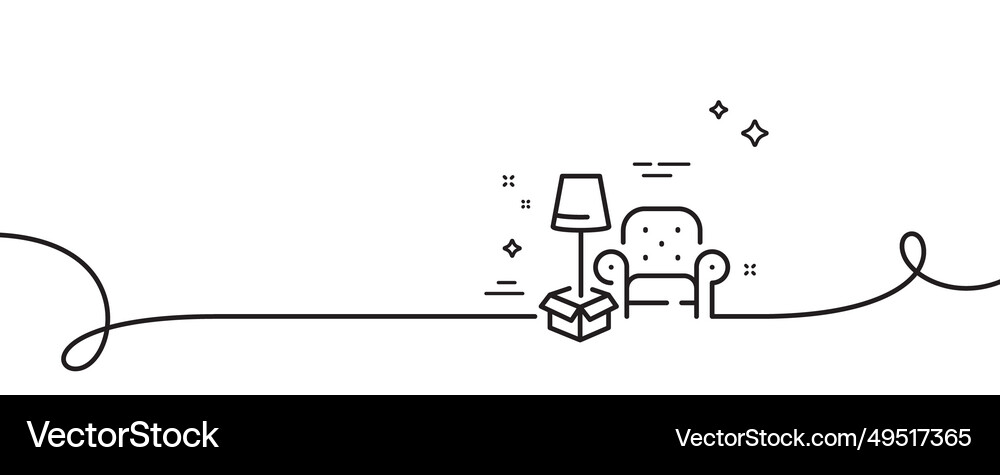 Packing things line icon home moving sign Vector Image