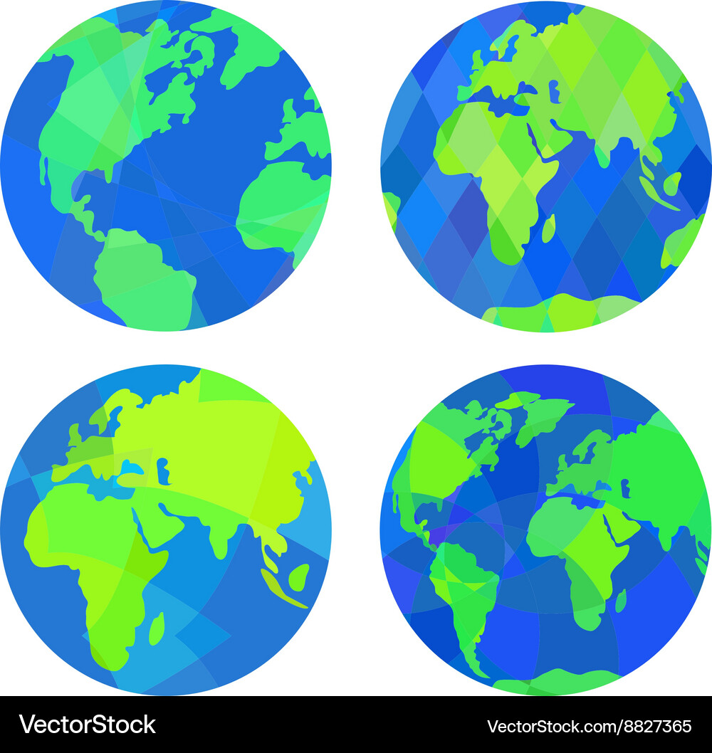 Set of earth globes Royalty Free Vector Image - VectorStock