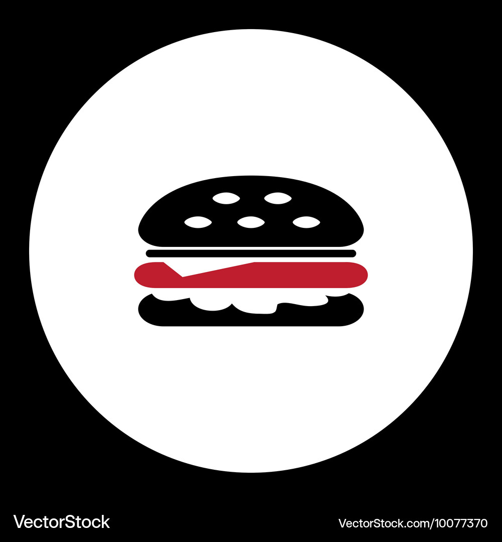 Black and red simple hamburger isolated icon eps10