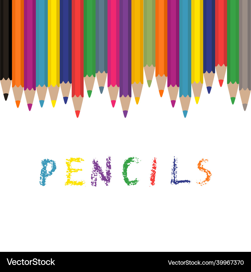 Colored pencils background colorful banner Vector Image