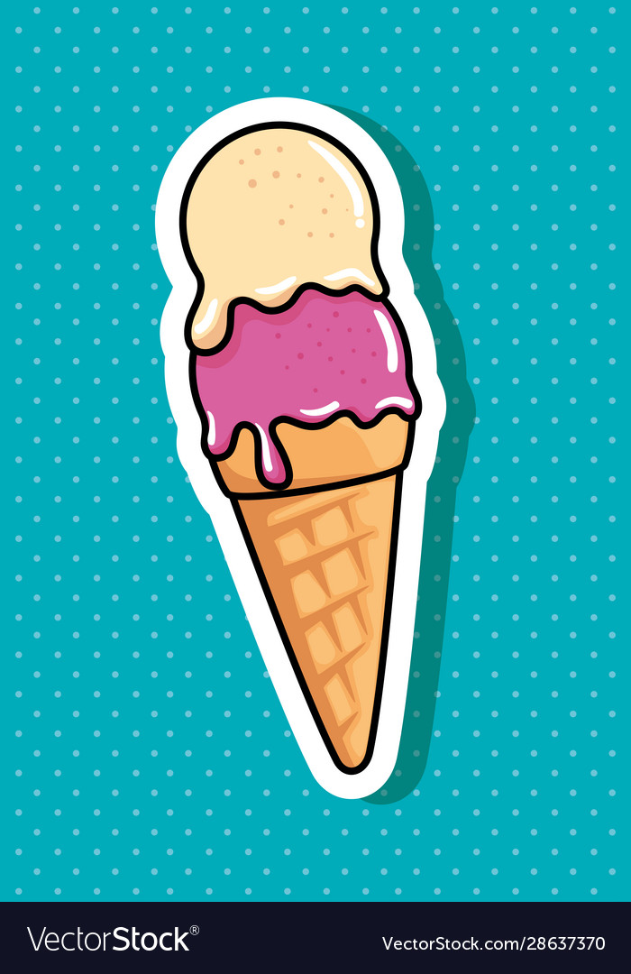 Delicious ice cream pop art style icon Royalty Free Vector