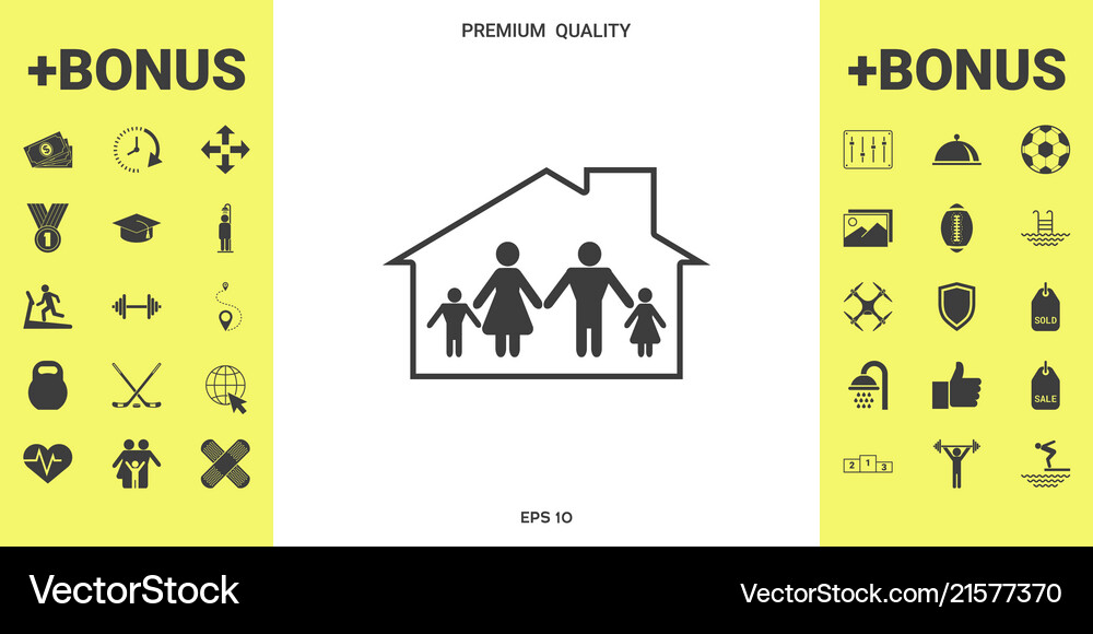 Family home icon Royalty Free Vector Image - VectorStock