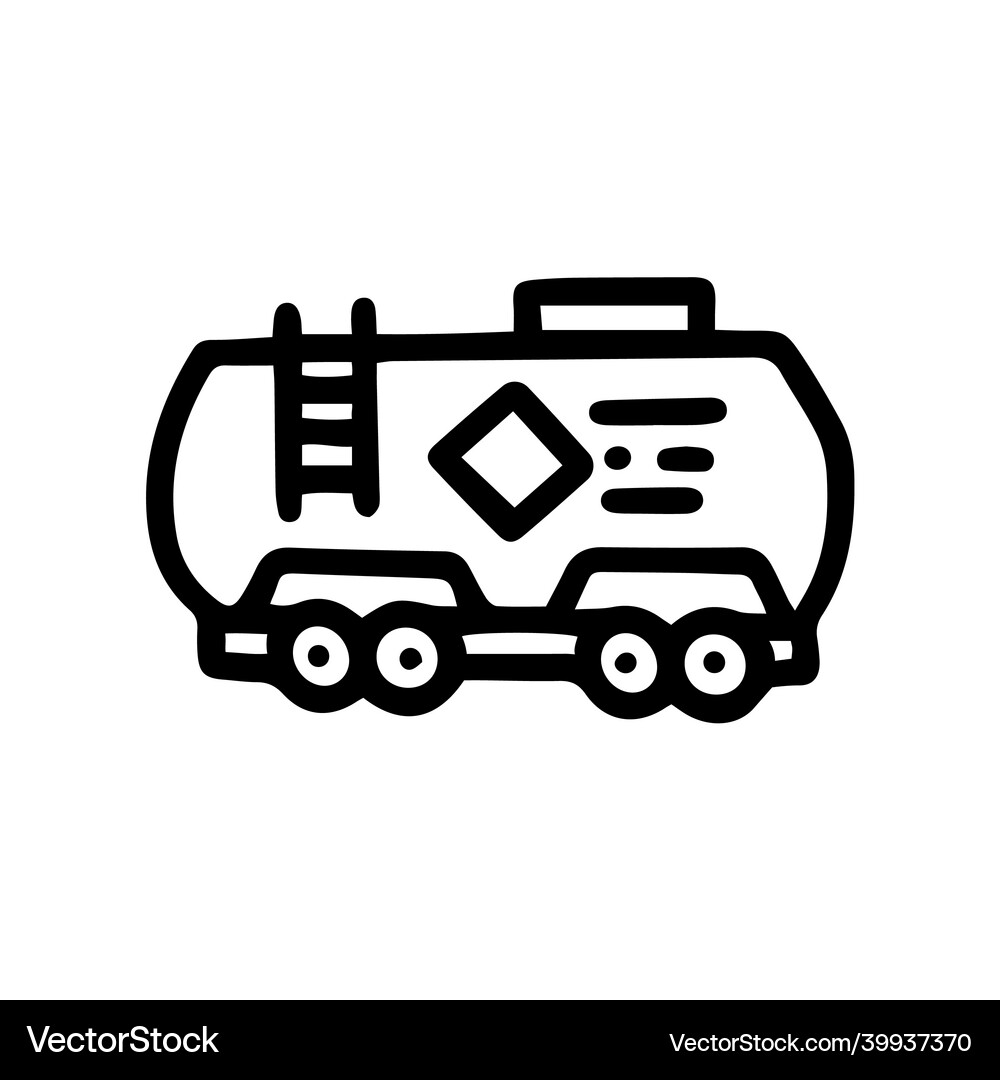 Fuel tank line doodle simple icon Royalty Free Vector Image