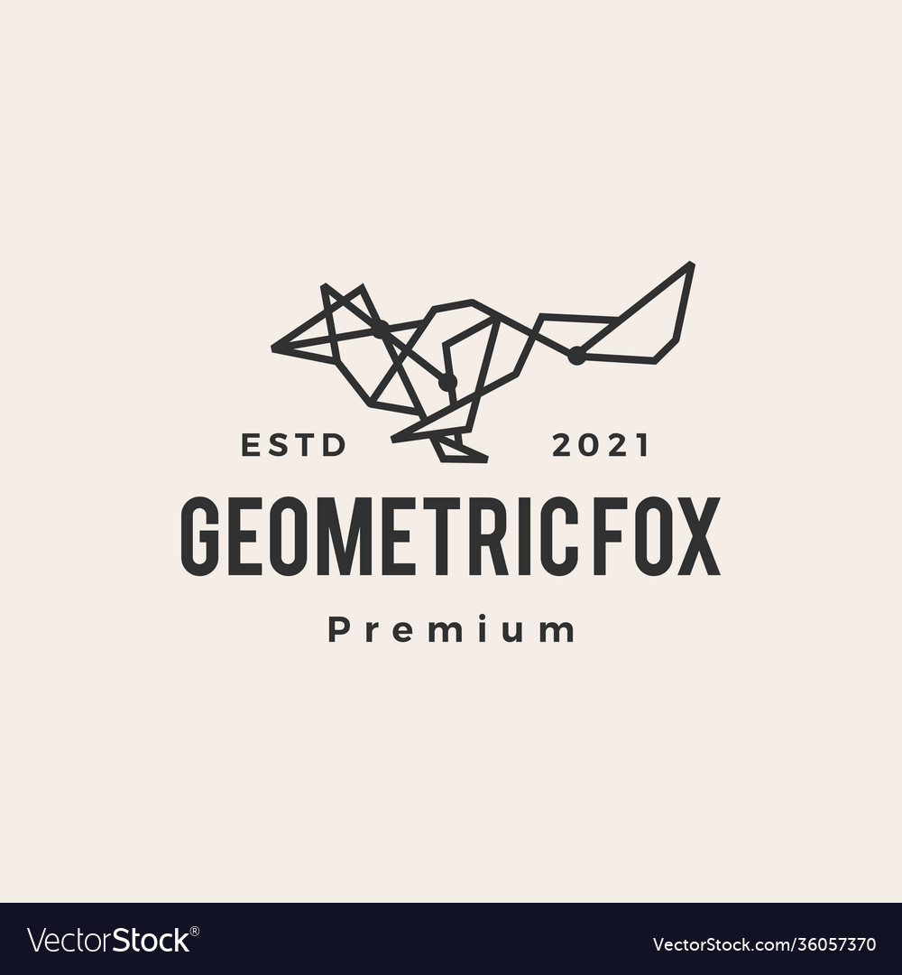 Geometric Fox Black And White