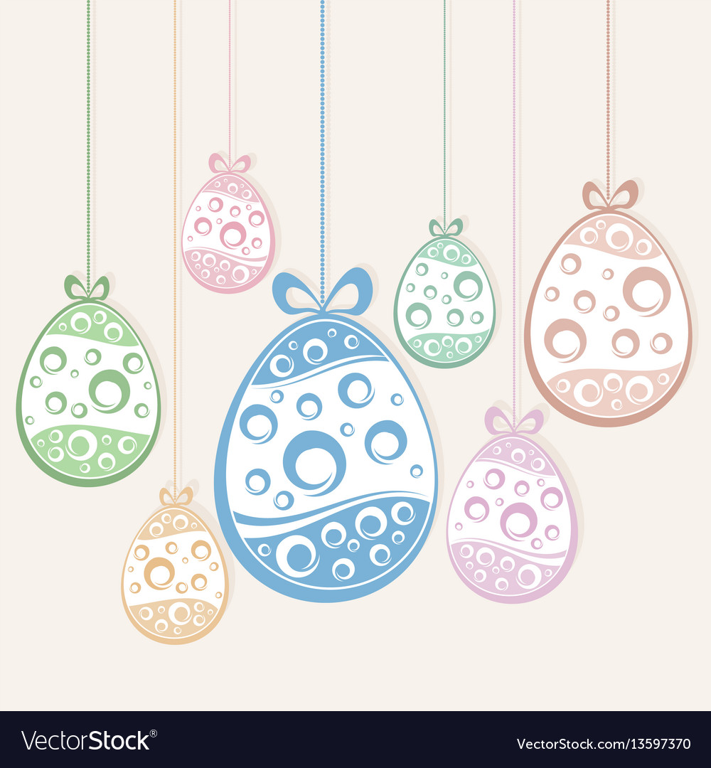 Hanging easter eggs Royalty Free Vector Image - VectorStock
