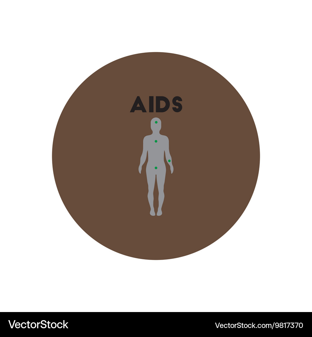Icon on circle various symptoms of aids Royalty Free Vector