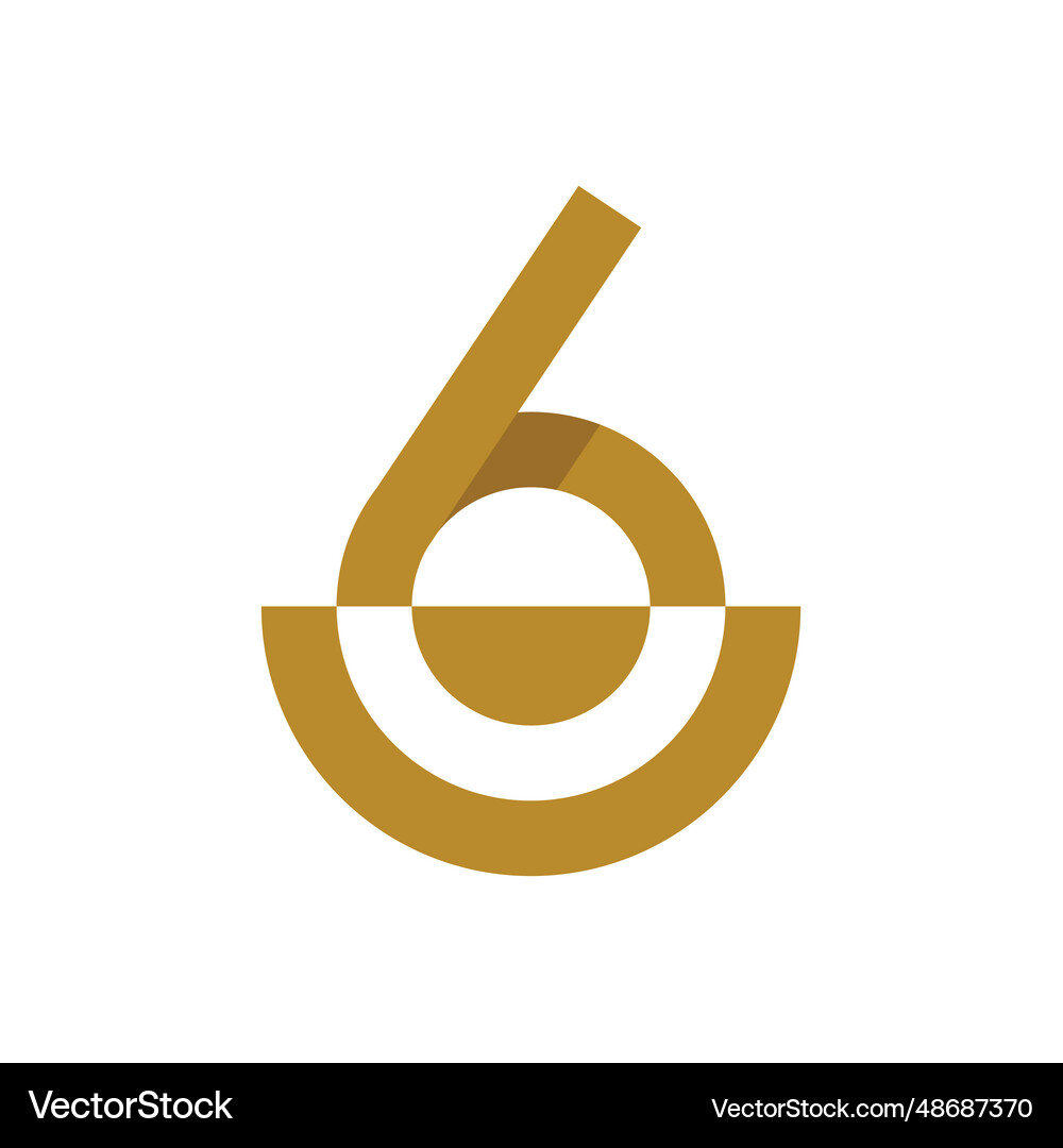 Luxury letter 6 logo design six Royalty Free Vector Image