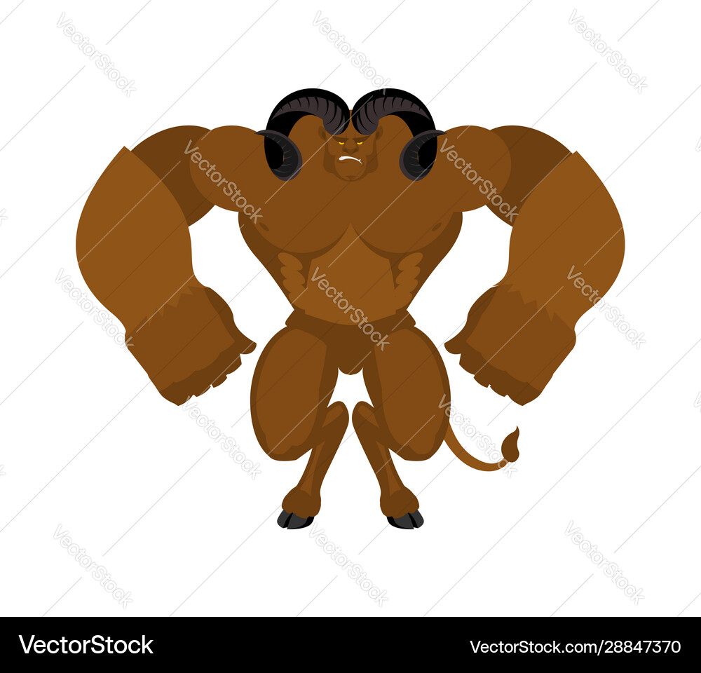 Minotaur strong bull man mythical monster Vector Image