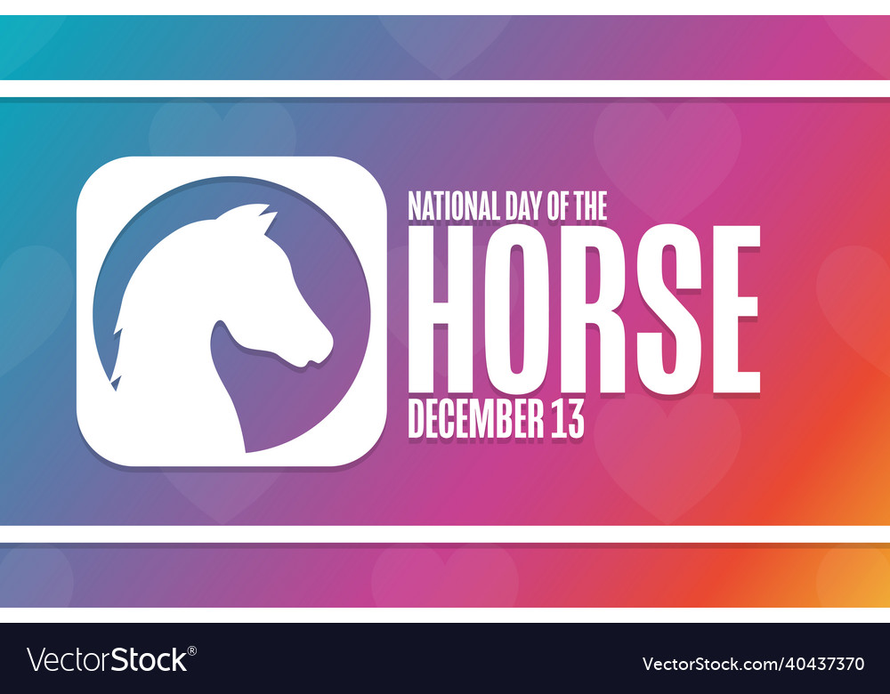 National day of the horse december 13 holiday Vector Image
