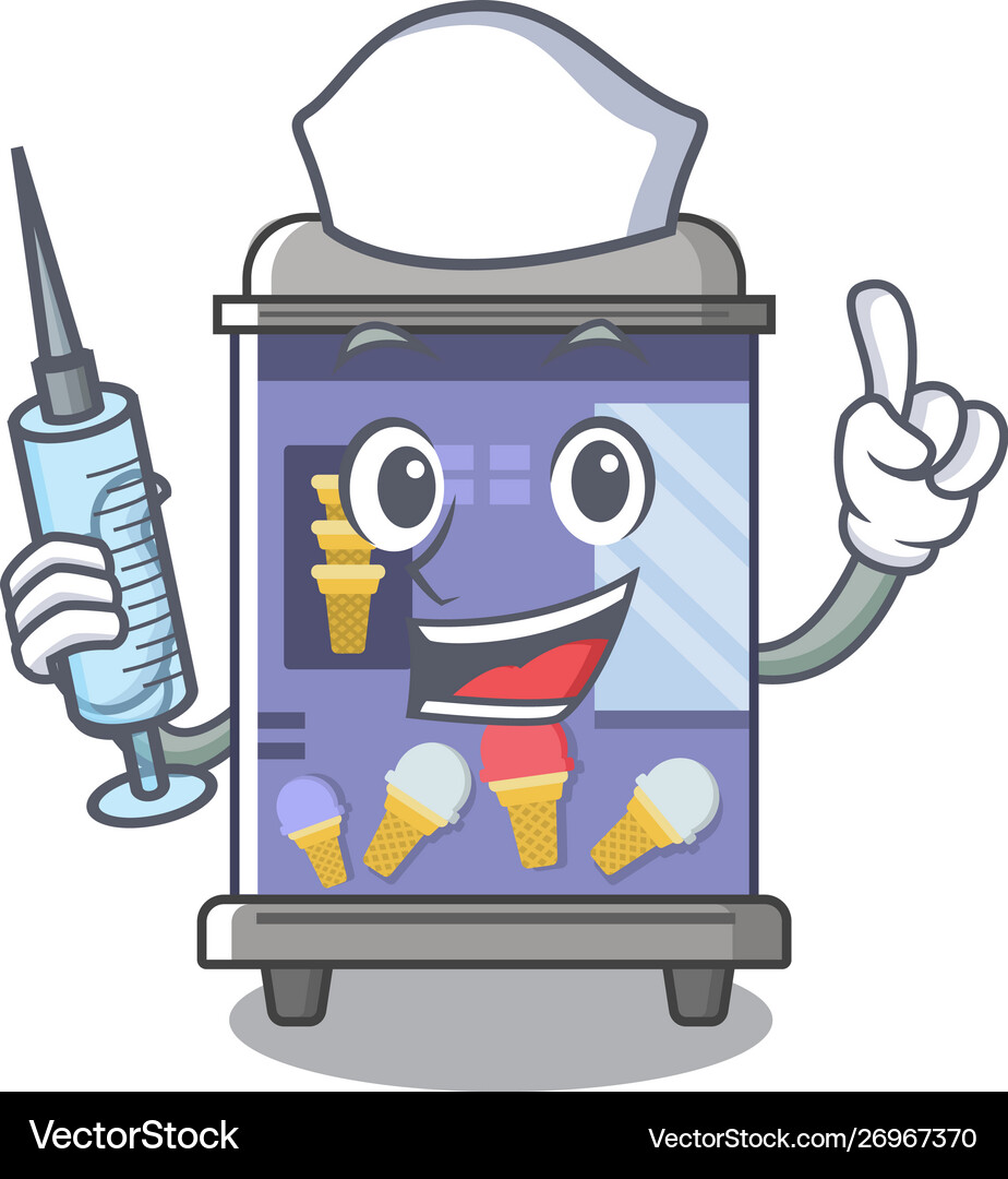 Nurse ice cream vending machine isolated Vector Image