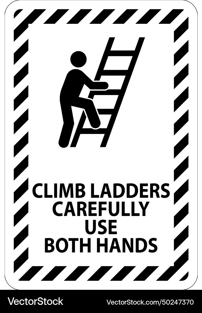 Safety first sign climb ladders carefully use Vector Image