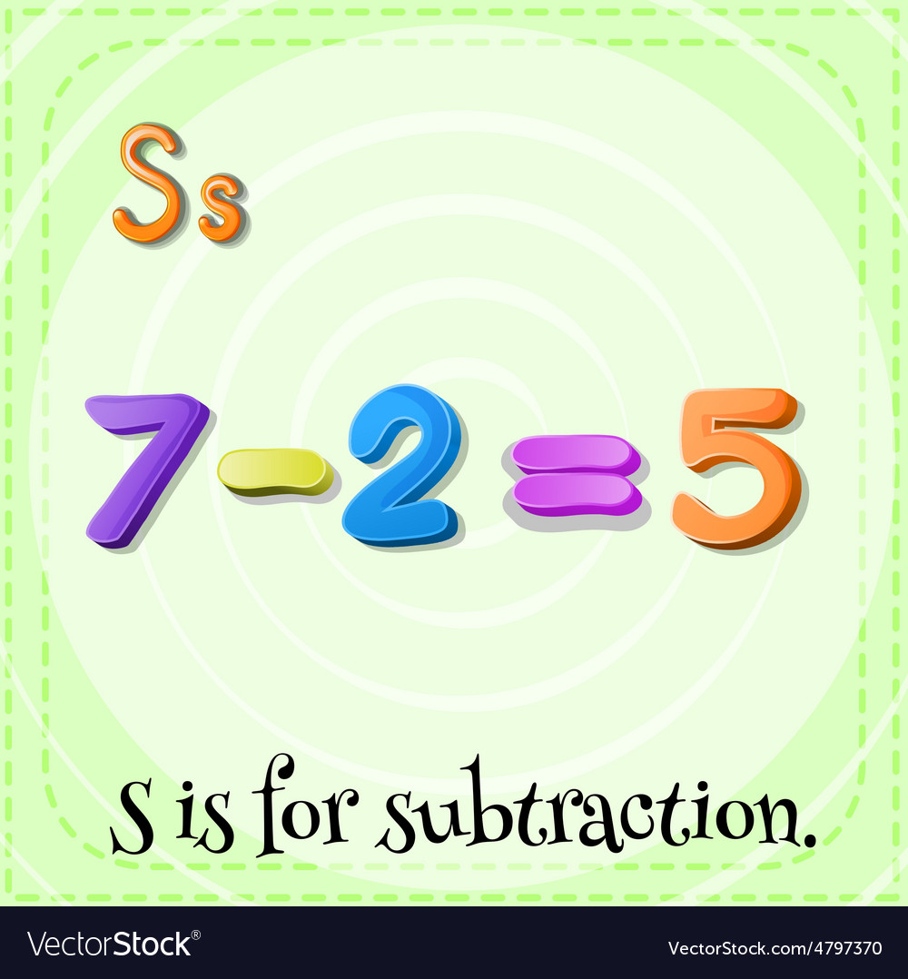 Subtraction Royalty Free Vector Image - VectorStock