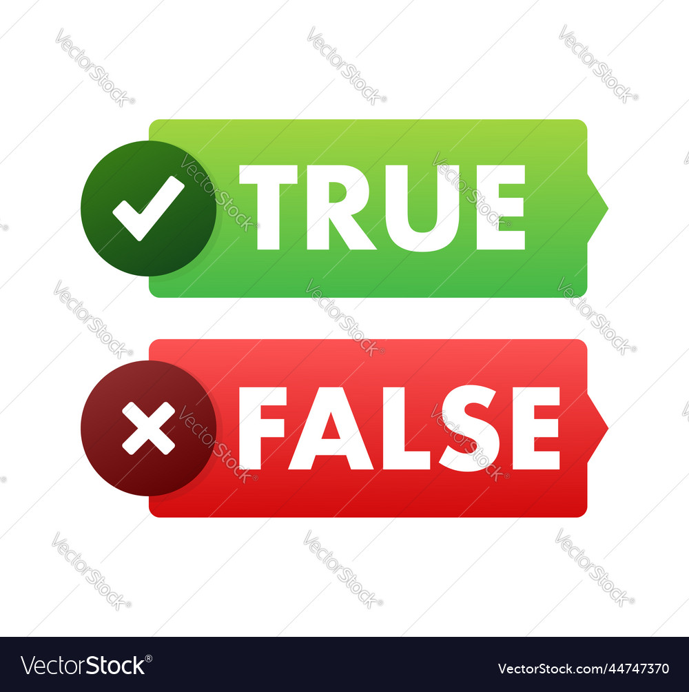 True and false check mark and cross stock Vector Image True and false check mark and cross stock Vector Image