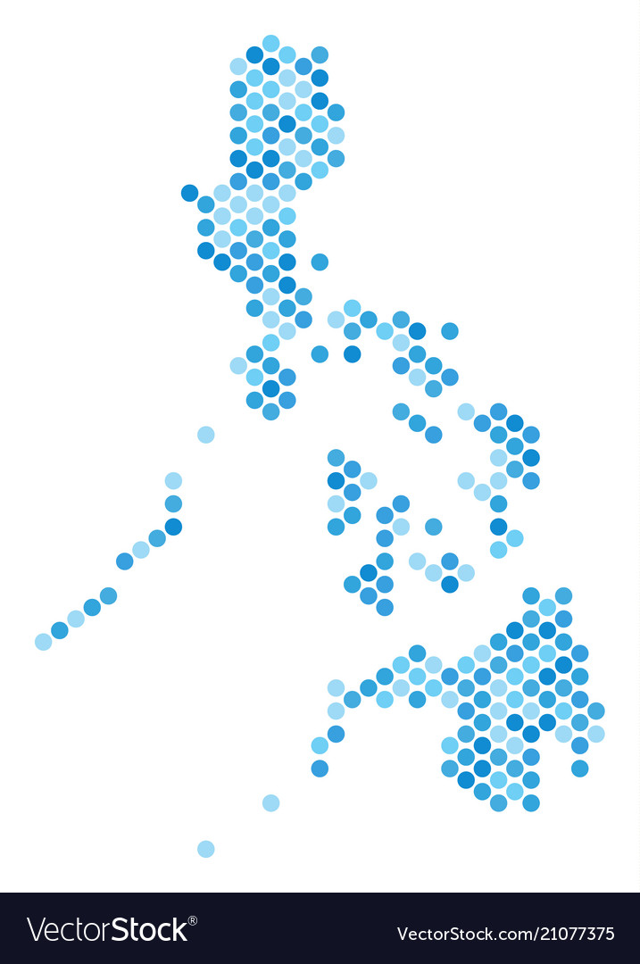 Blue dot philippines map Royalty Free Vector Image