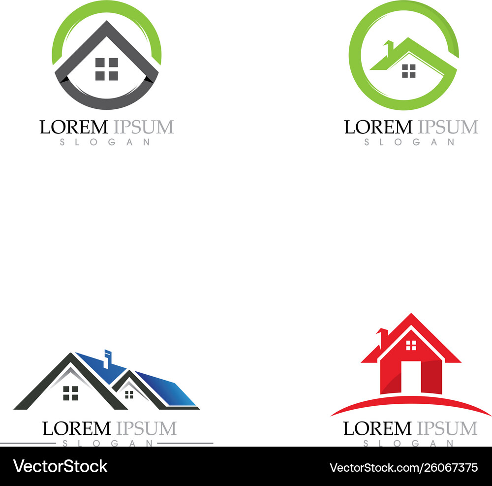 Building home logo and symbol design Royalty Free Vector