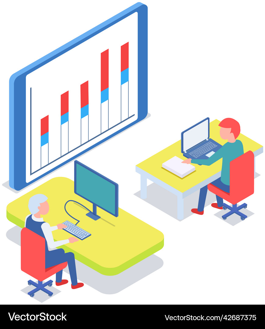 Business people communicating in office discuss Vector Image
