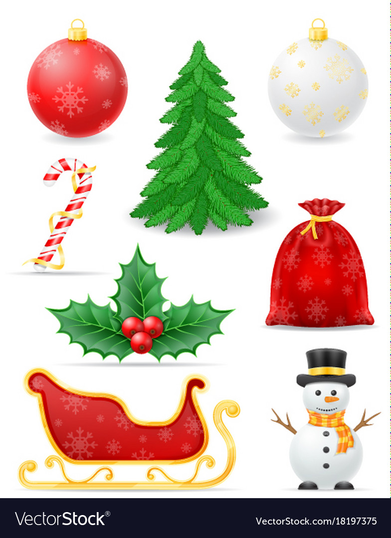 Christmas objects set icons stock Royalty Free Vector Image Christmas objects set icons stock Royalty Free Vector Image