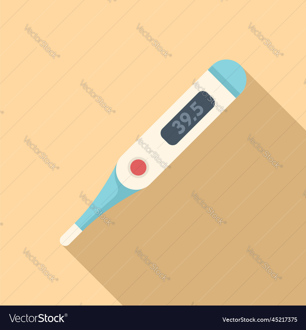 Digital thermometer icon flat sneeze Royalty Free Vector Digital thermometer icon flat sneeze Royalty Free Vector