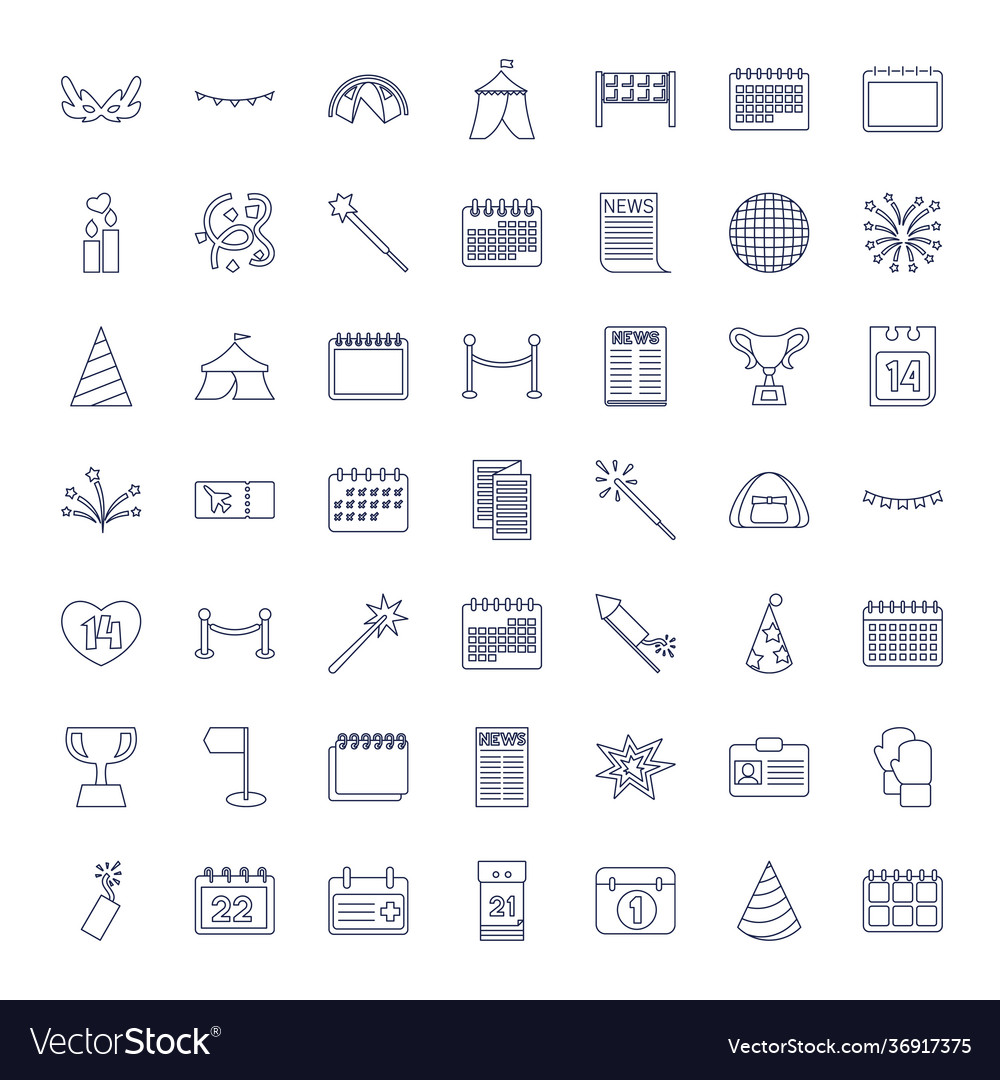 Event icons Royalty Free Vector Image - VectorStock