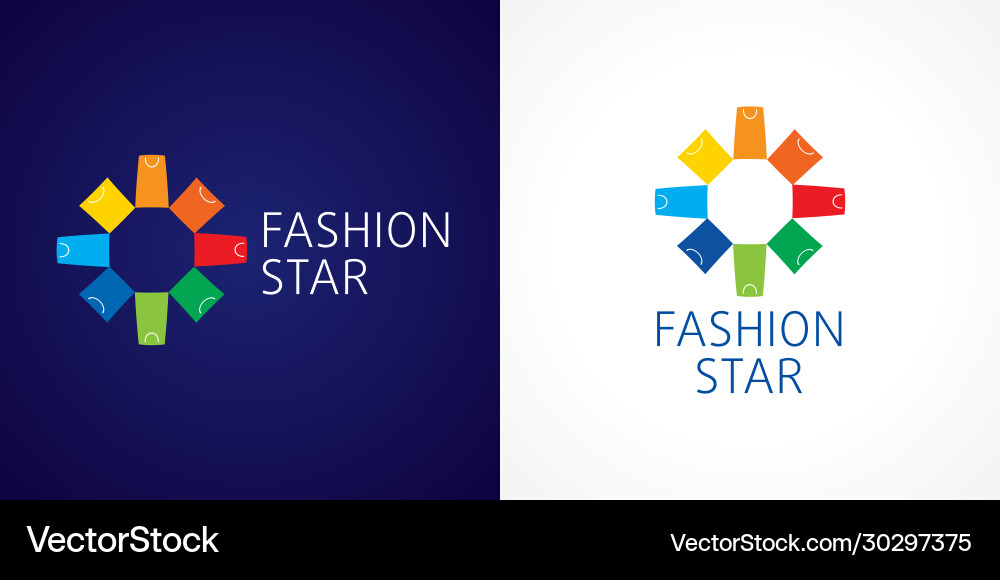 Fashion star logo concept Royalty Free Vector Image