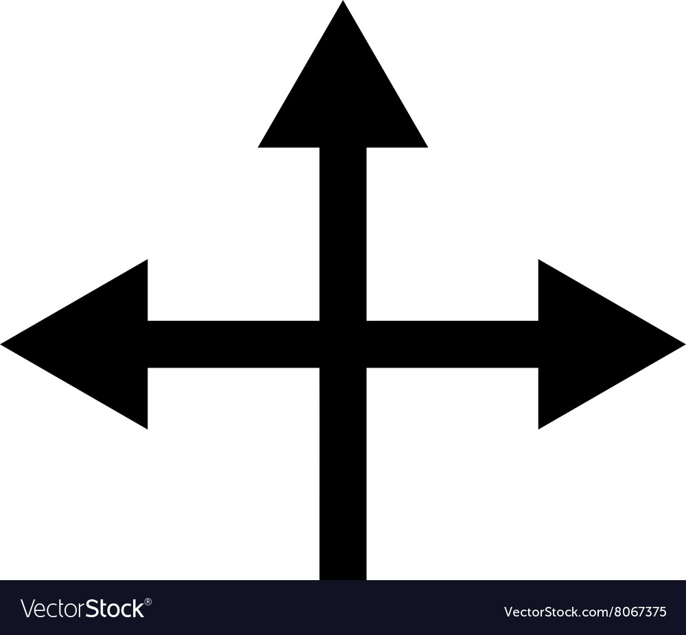 Intersection directions flat icon Royalty Free Vector Image