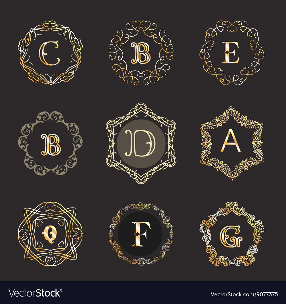 Monogram logo template Royalty Free Vector Image
