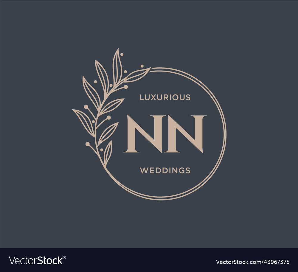 Nn initials letter wedding monogram logos Vector Image Nn initials letter wedding monogram logos Vector Image