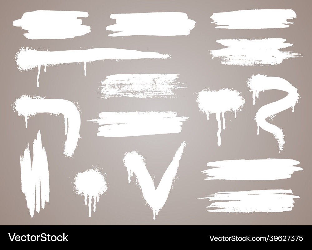 Spray paint shapes in white graffiti Royalty Free Vector