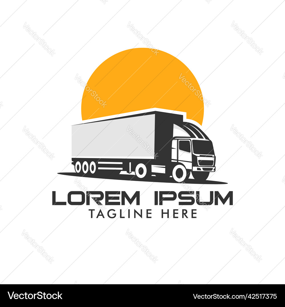 Truck cargo transportation logo Royalty Free Vector Image