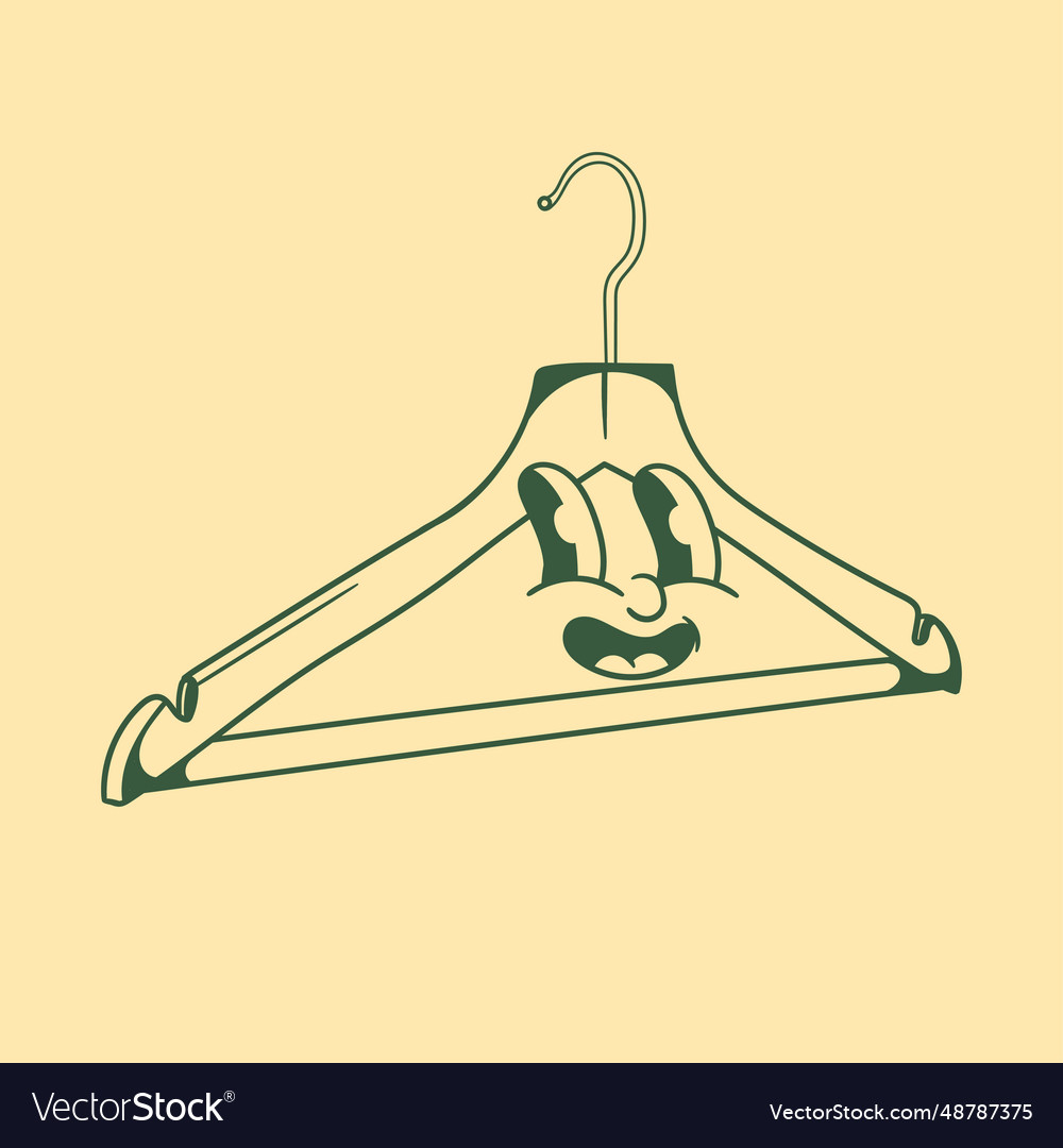 Vintage Character Design Of Clothes Hanger Vector Image