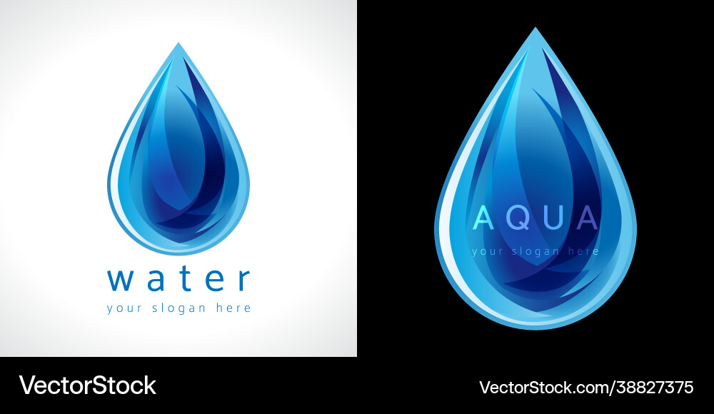 Water company logo concept Royalty Free Vector Image