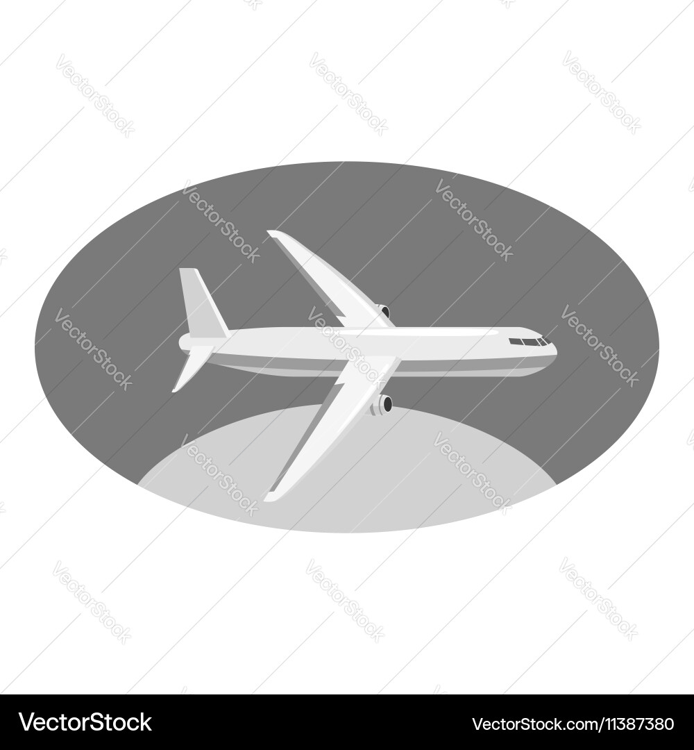Airplane icon gray monochrome style Royalty Free Vector