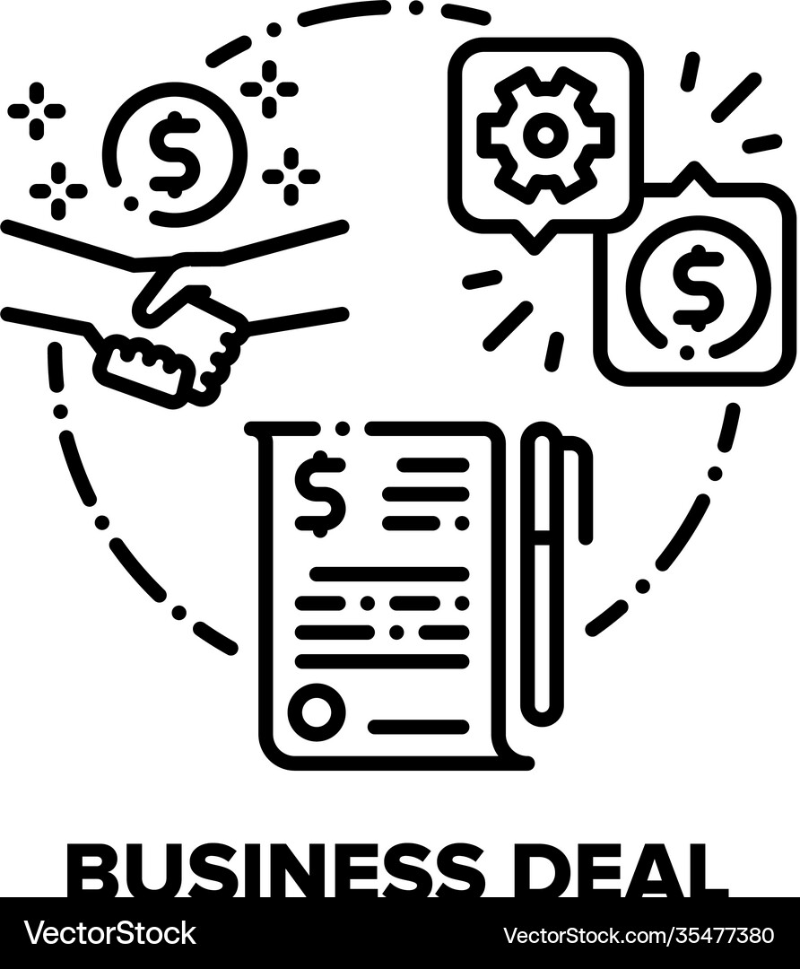 Business deal concept black Royalty Free Vector Image