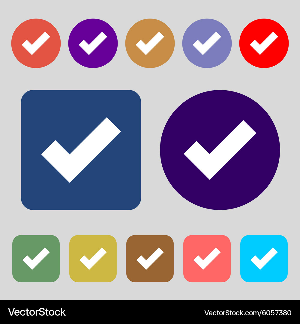 Check mark sign icon confirm approved symbol 12 Vector Image