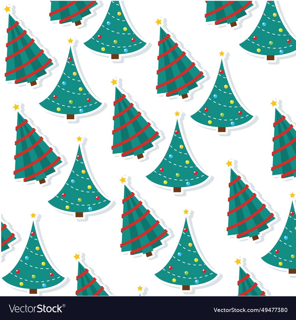 Christmas tree icon pattern background Royalty Free Vector