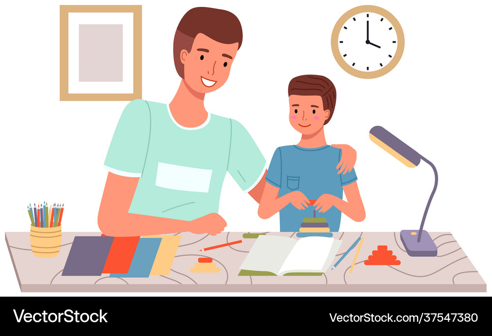 Diy activity for father and son dad kid spend Vector Image
