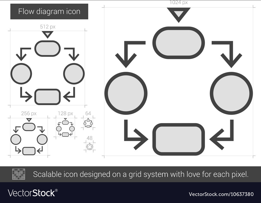 Flow diagram line icon Royalty Free Vector Image