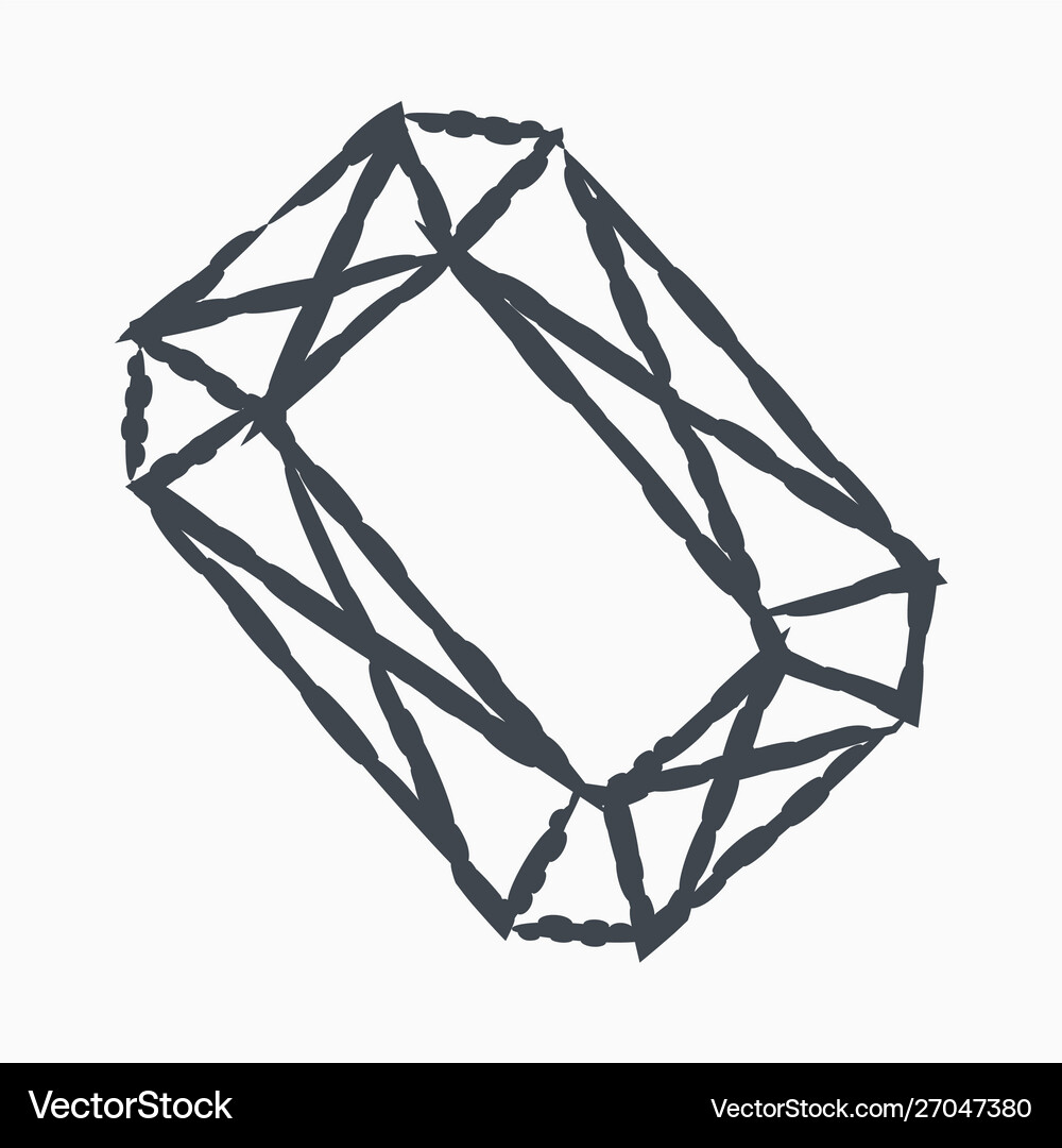 Grunge diamond icon isolated on white background Vector Image