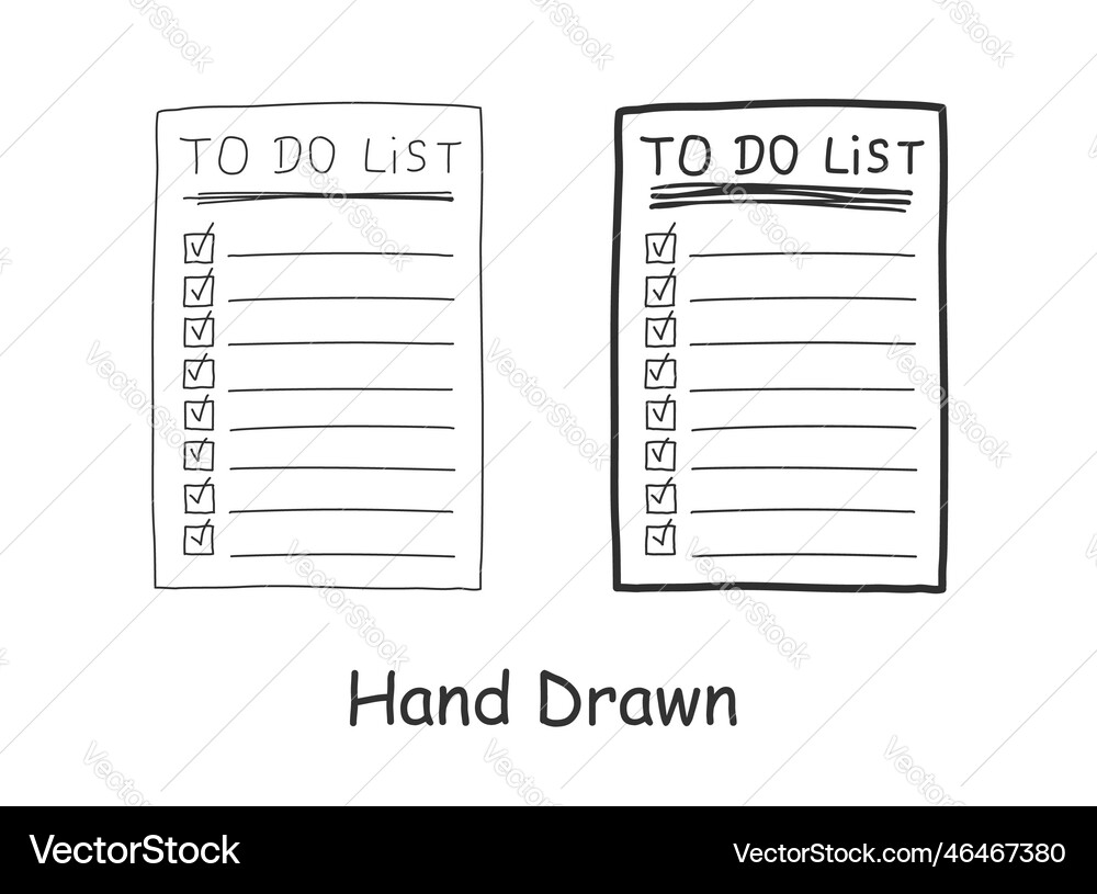 Hand drawn memo paper sheet icon in flat style Vector Image