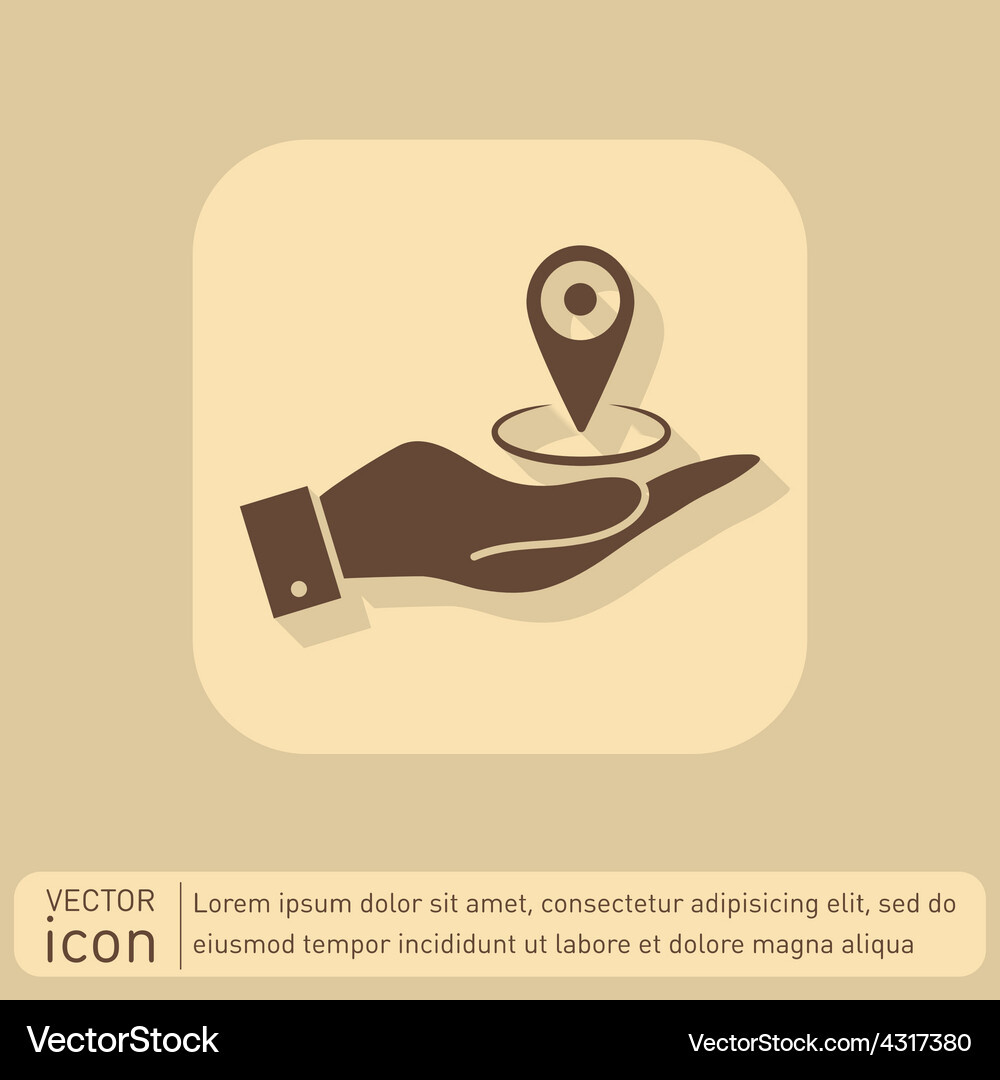 Hand holding a pin location on the map Royalty Free Vector