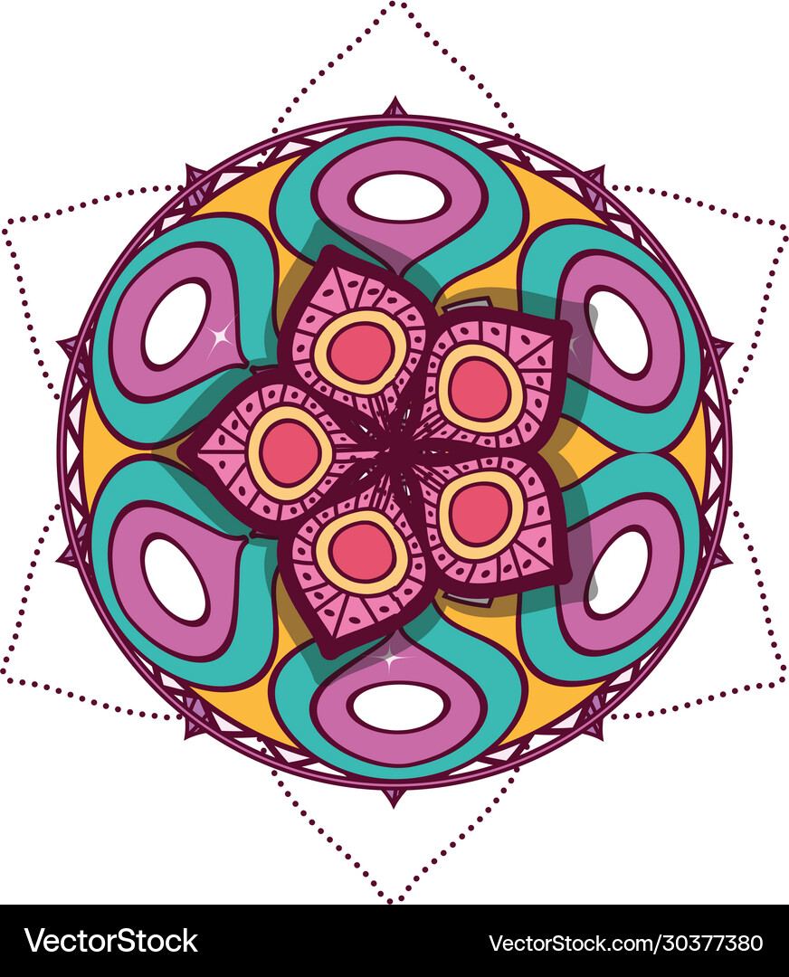 Isolated flower mandala colorful design Royalty Free Vector