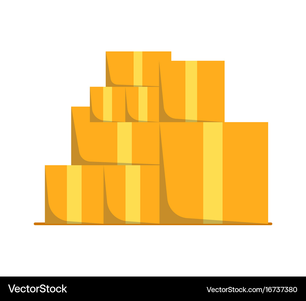 Pile of cardboard boxes icon Royalty Free Vector Image
