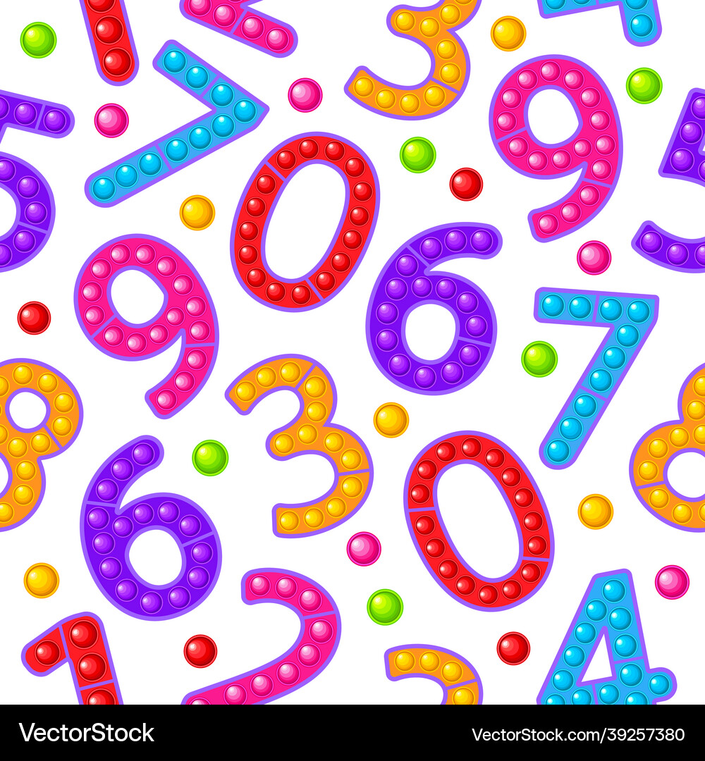 Seamless pattern toy numbers colorful sensory Vector Image