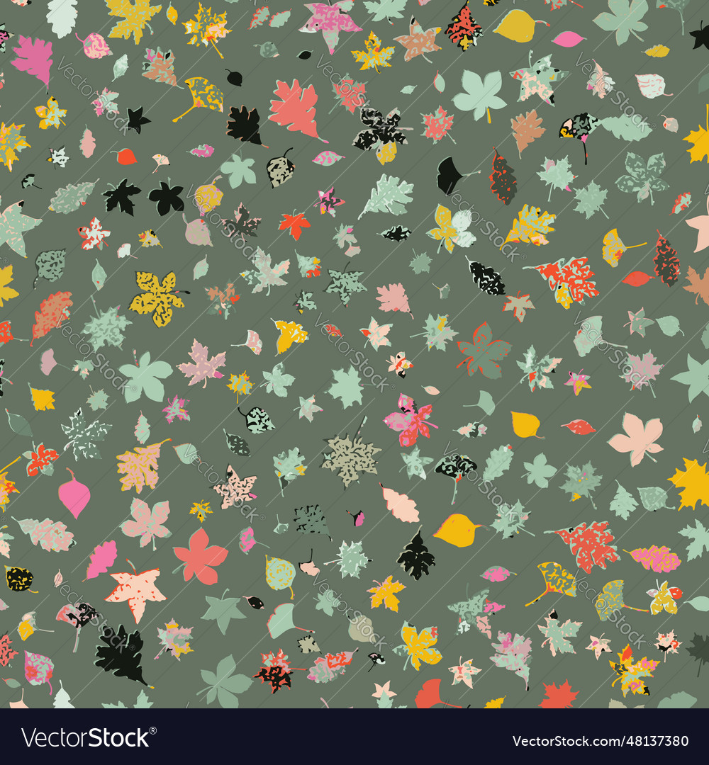 Spring leaves textile seamless pattern Royalty Free Vector