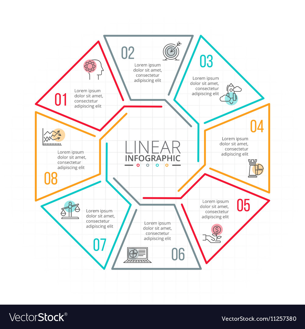 Thin line flat element for infographic Royalty Free Vector