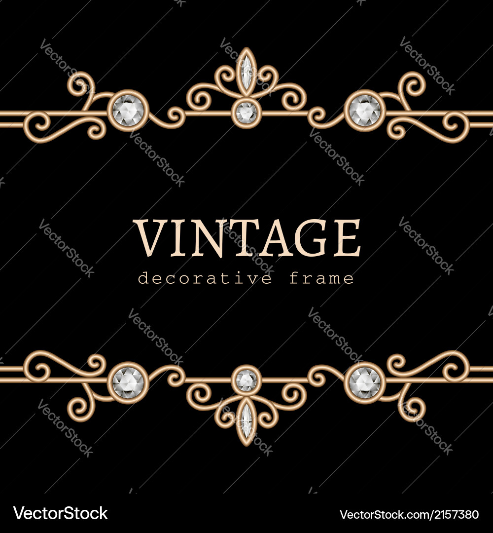 Vintage gold jewelry frame Royalty Free Vector Image