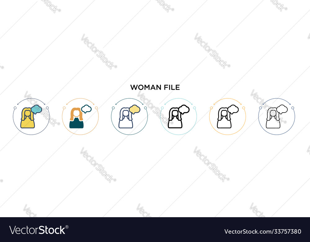 Woman file icon in filled thin line outline Vector Image