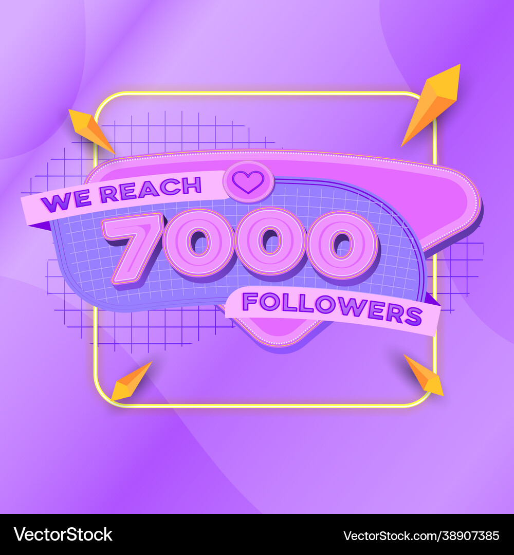 7000 followers square banner modern look Vector Image