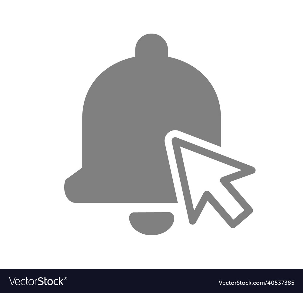 Arrow Cursor Click The Notification Bell Icon Vector Image
