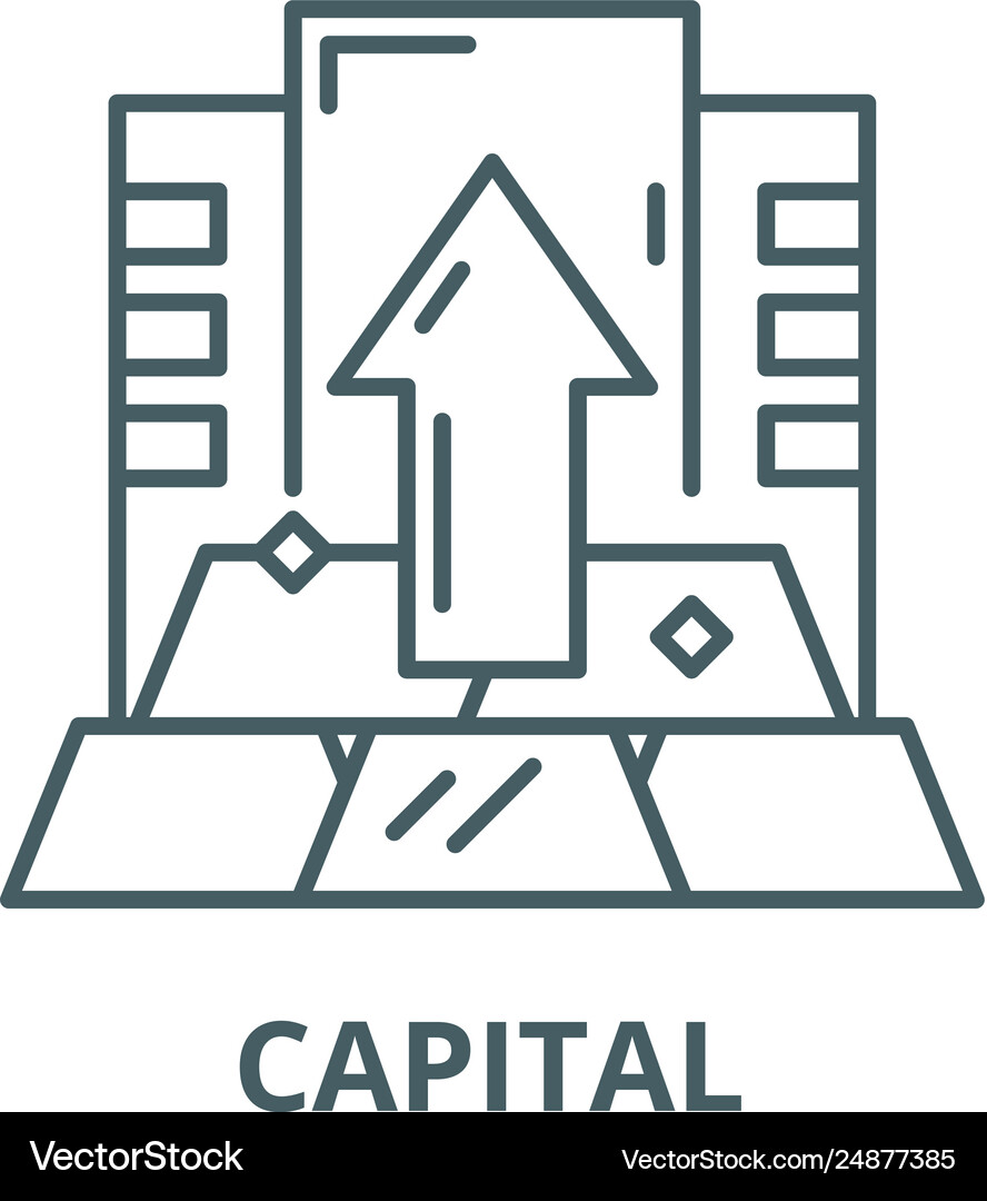 Capital line icon outline sign Royalty Free Vector Image